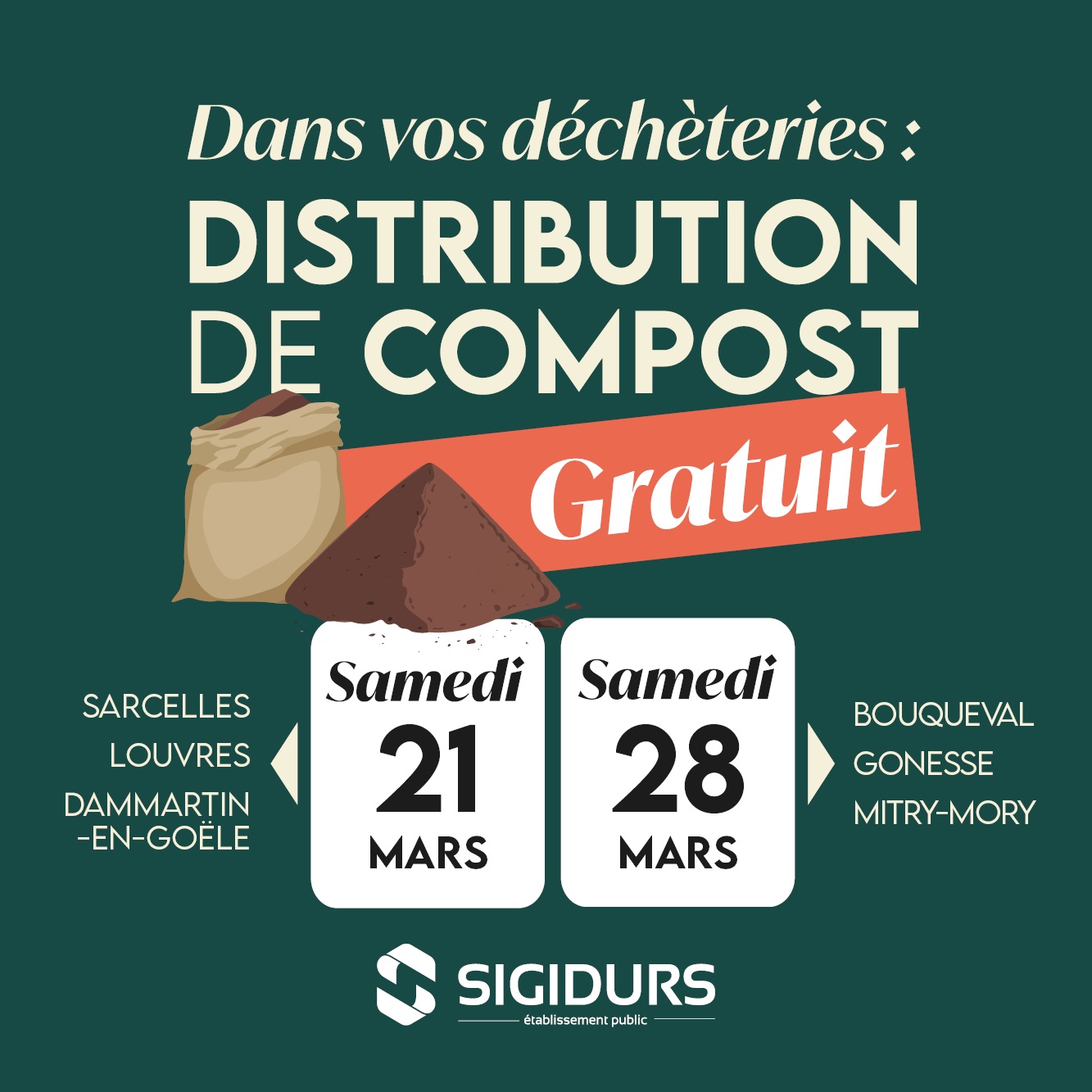 Distribution de compost par le Sigidurs - Commune de Saint-Wtz